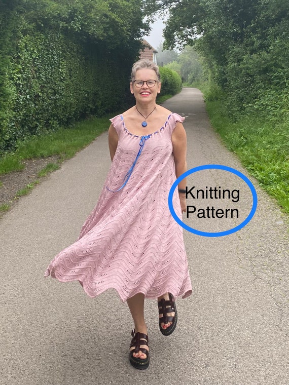 PDF KNITTING Pattern Midsummer Lace Dress.sizes: S/m M/l - Etsy