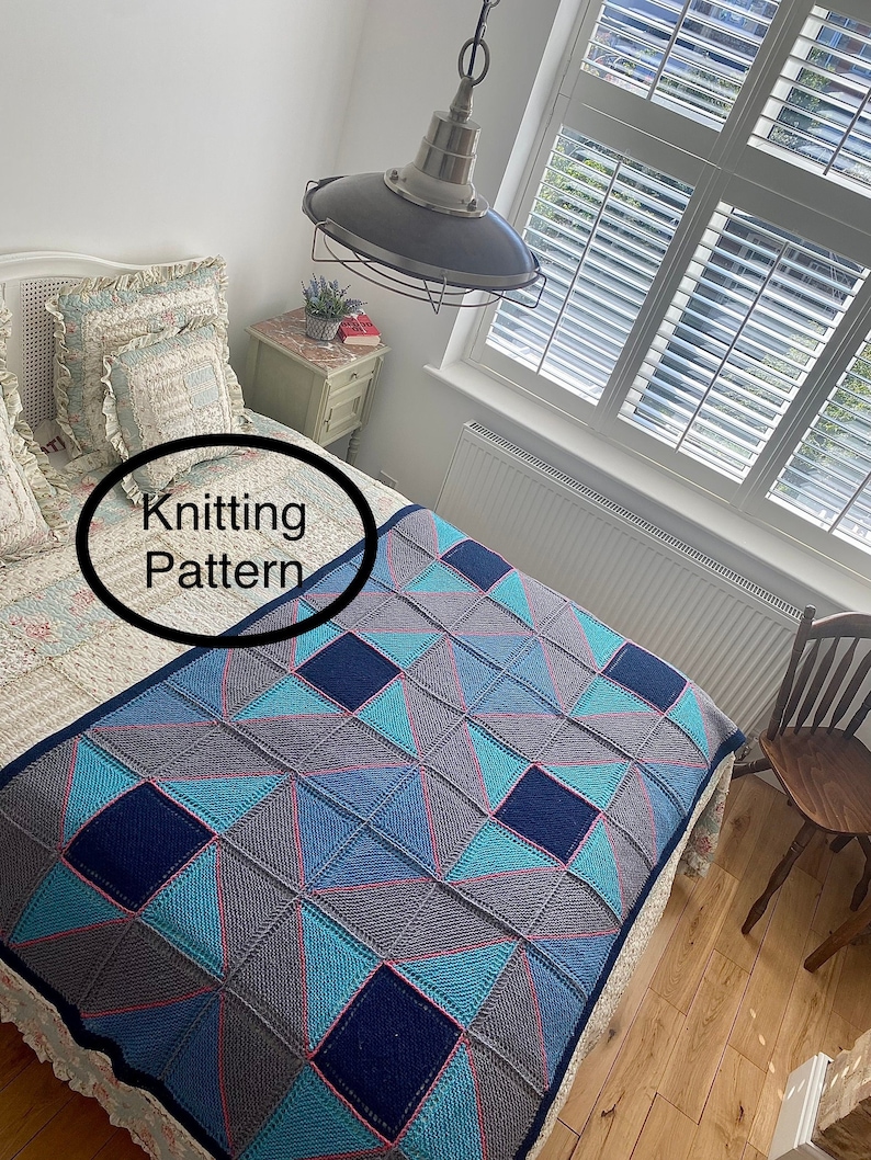 PDF Knitting Pattern Only.windmill Patchwork Afghan.hand - Etsy