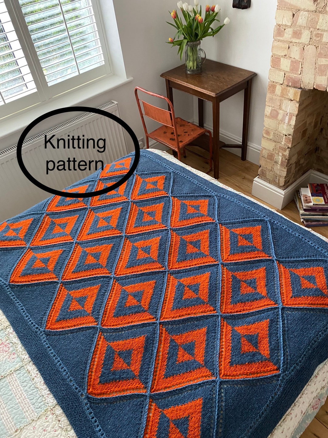 PDF Knitting Pattern in English Only.funky Patchwork Afghan Knitting ...
