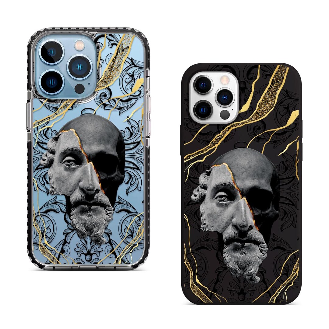 Broken Marble Statue iPhone 16 Pro Max Case, Kintsugi Art iPhone 15 ...