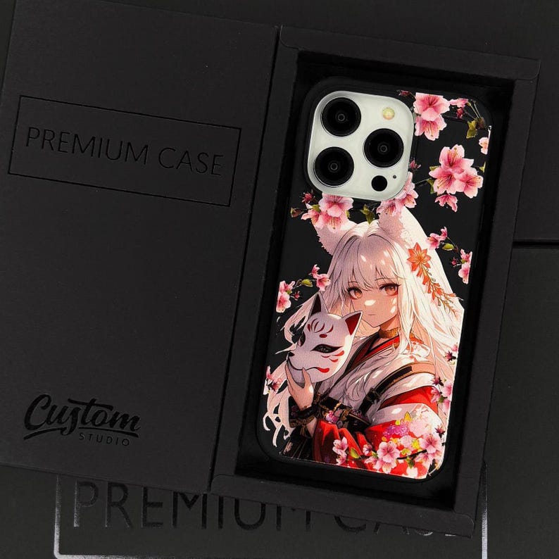 Fox Mask Girl iPhone 17 Pro Max Case, Sakura Art Phone Cover for iPhone ...