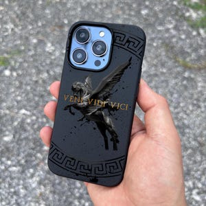 Pegasus Veni Vidi Vici iPhone 16 Pro Max Case, Mythology Art Cover for ...