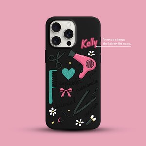 Personalized Hair Stylist iPhone 16 Pro Max Case, Custom Salon Name ...
