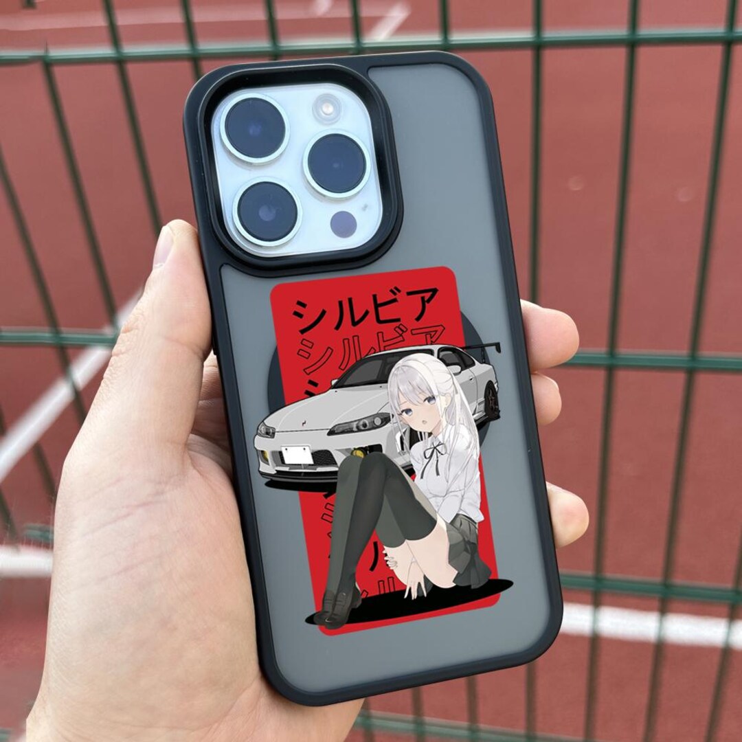Anime Girl Car iPhone Case, JDM Car Magsafe Phone Cover for iPhone 17 ...