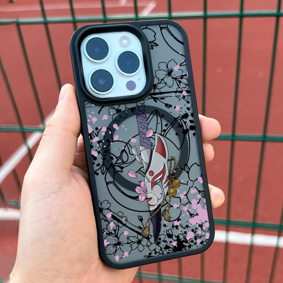 Fox Mask Katana iPhone 17 Pro Max Case, Sakura Sword Phone Cover for ...