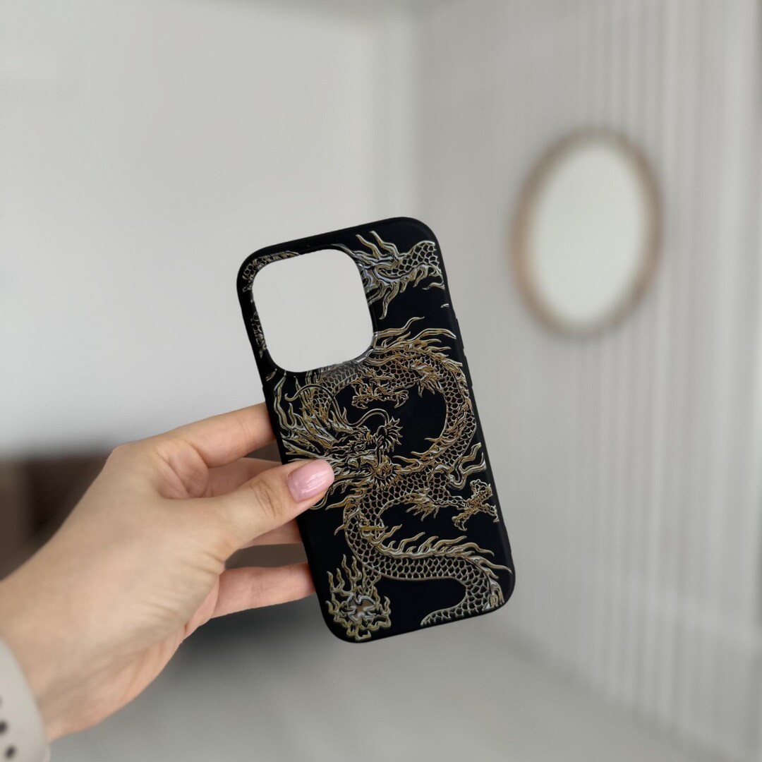 Golden Dragon iPhone 16 Pro Max Case, Chinese Art Phone Cover for ...