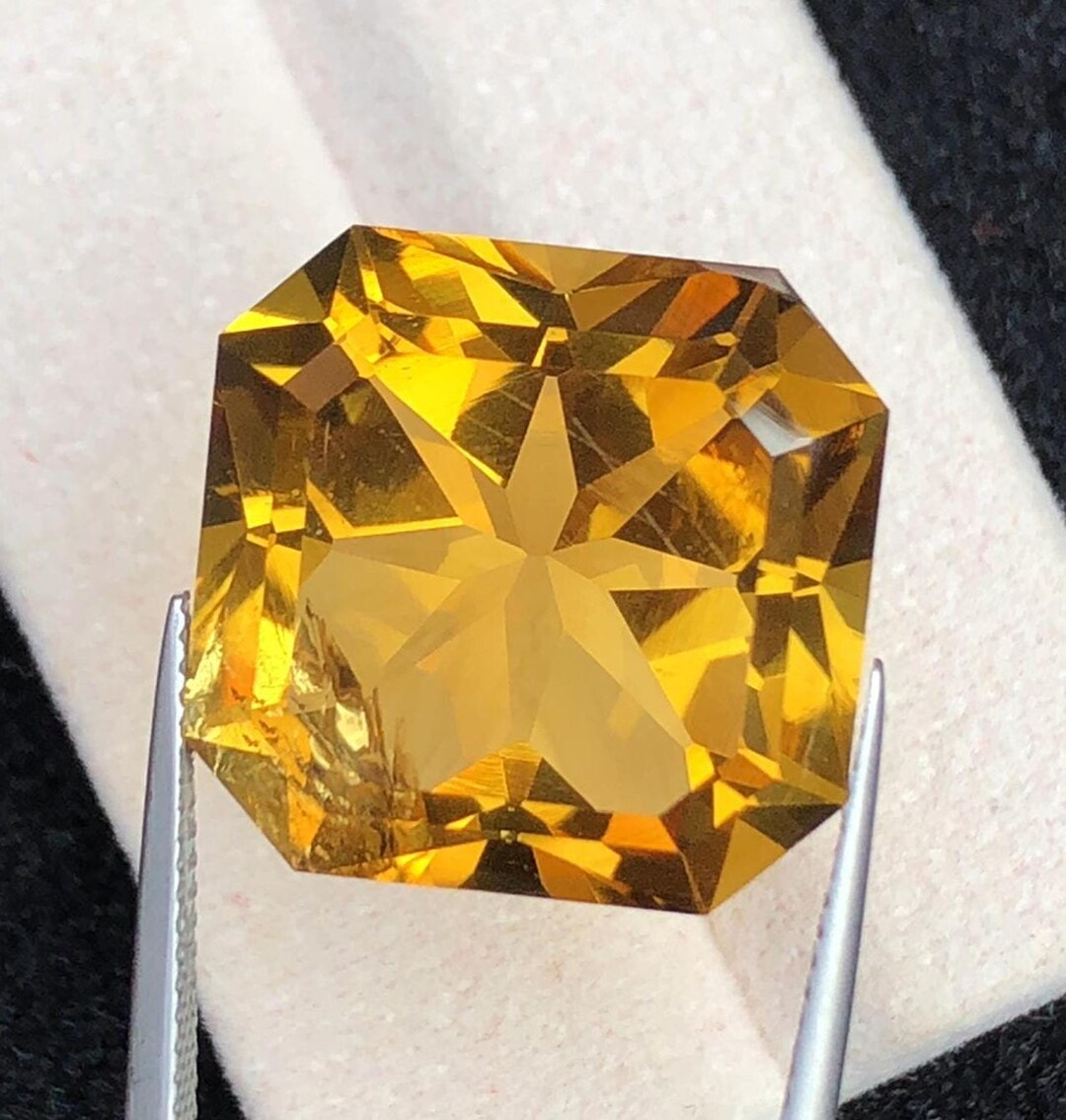 26.55 Carat Transparent Yellow Color Faceted Citrine From Africa - Etsy