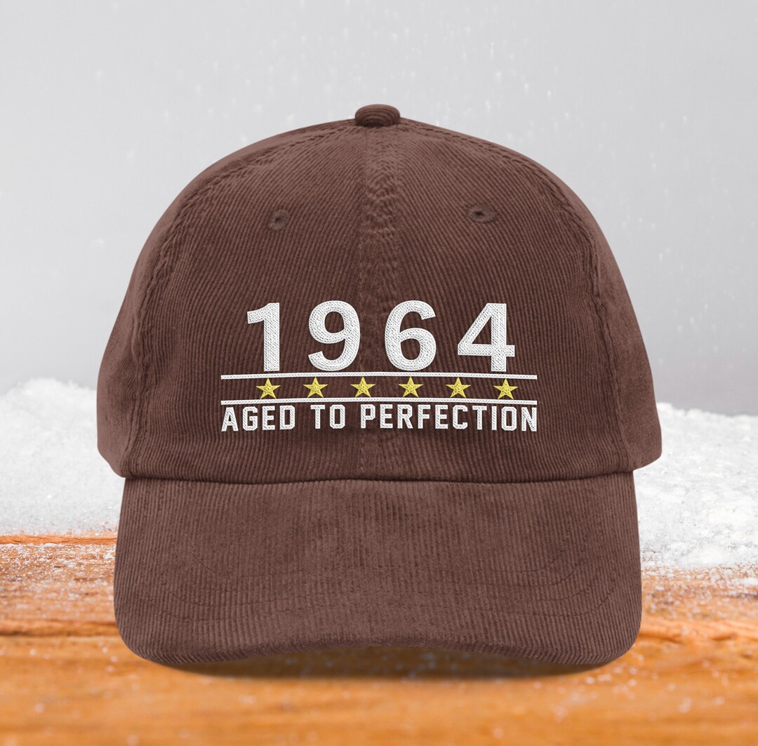 Vintage 60th Birthday Corduroy Dad Hat: Embroidered 1964 Cap - Etsy