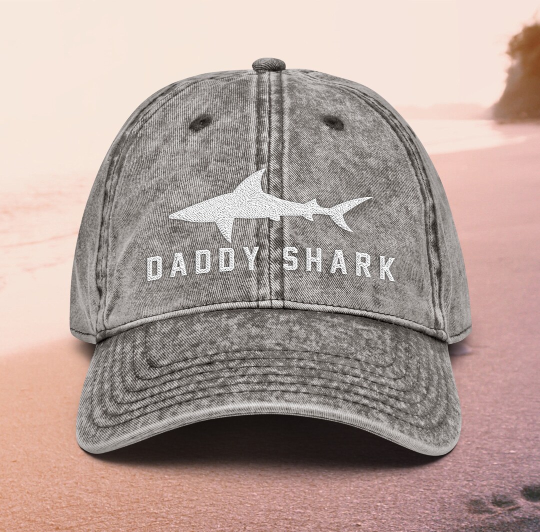 Daddy Shark Embroidered Vintage Style Hat • Daddy Shark Cotton Twill ...