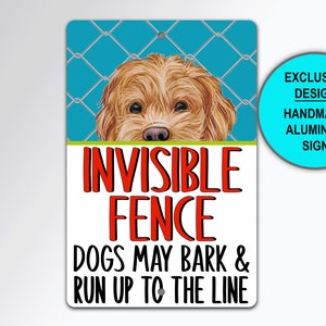Doodle Dog Yard Signs, Invisible Fence Warning Sign, Dog Owner Gift ...