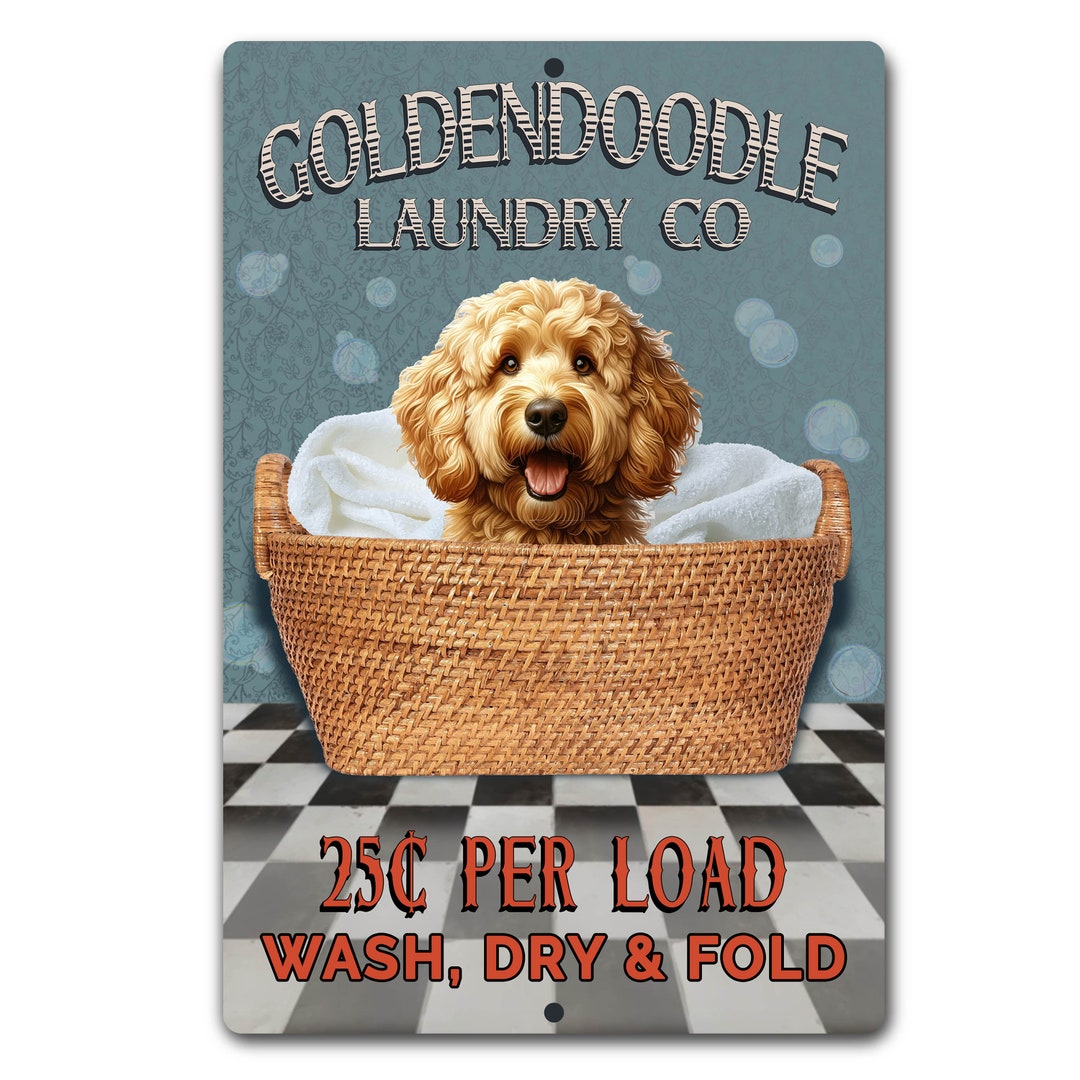 Goldendoodle Laundry Sign, Dog Wall Art, Dog Lover Gift, Laundry Room ...