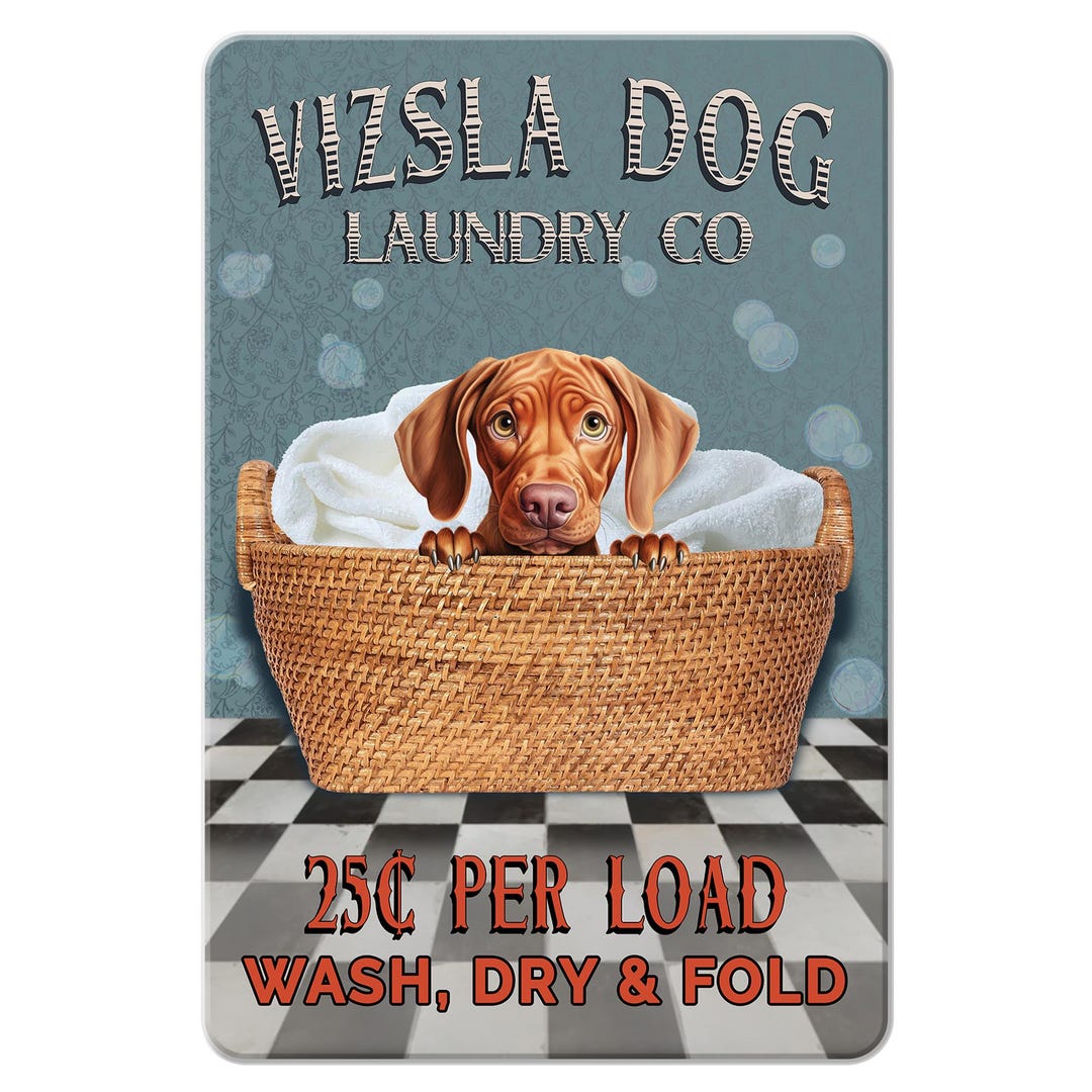 Vizsla Dog Laundry Co Sign - Vintage Style Metal Sign, Perfect Birthday ...
