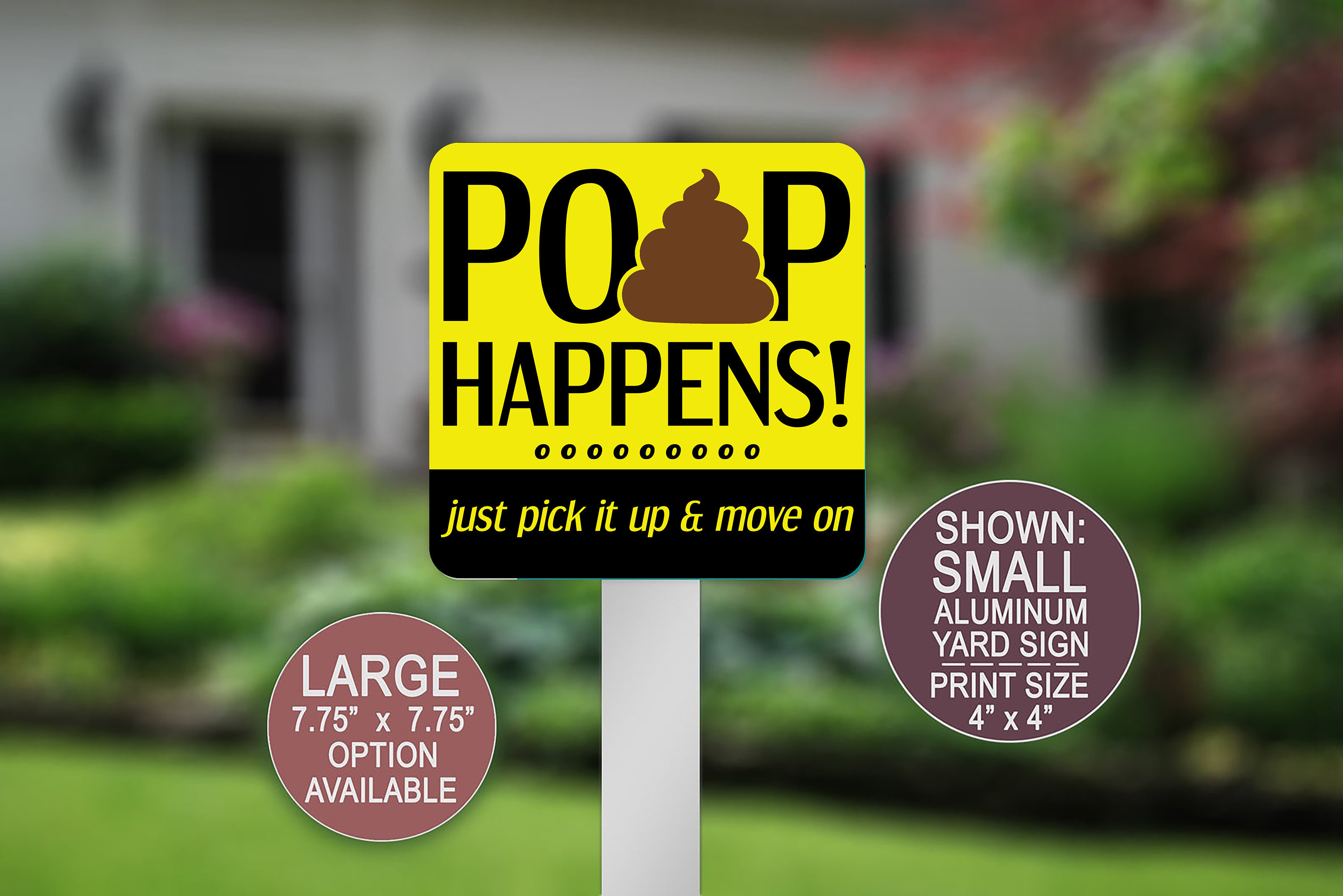 Poop Happens Sign for Dogs Square Aluminum Yard Sign No - Etsy