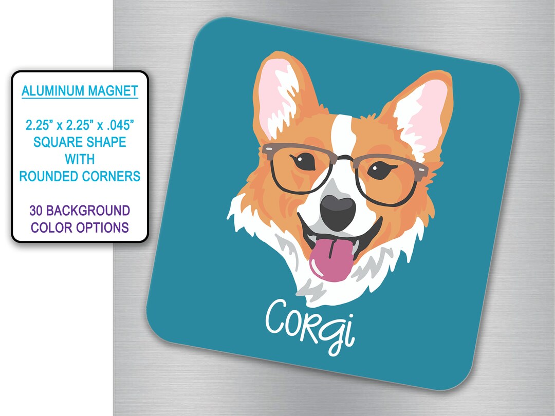 Corgi in Glasses Cute Fridge Magnet, Funny Magnets, Refrigerator Magnet ...