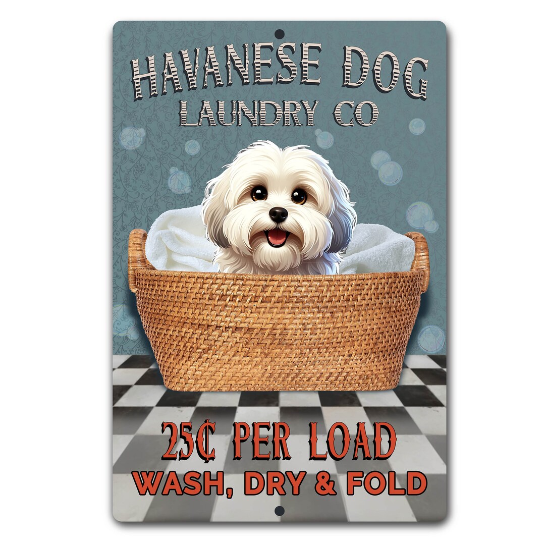 Havanese Dog Laundry Sign, Dog Wall Art, Dog Lover Gift, Laundry Room ...