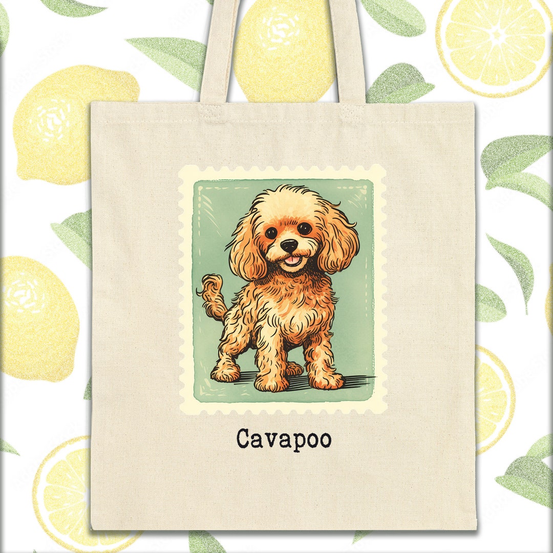 Cavapoo Dog Eco Friendly Bag, Dog Lover Canvas Tote Bag, Reusable ...
