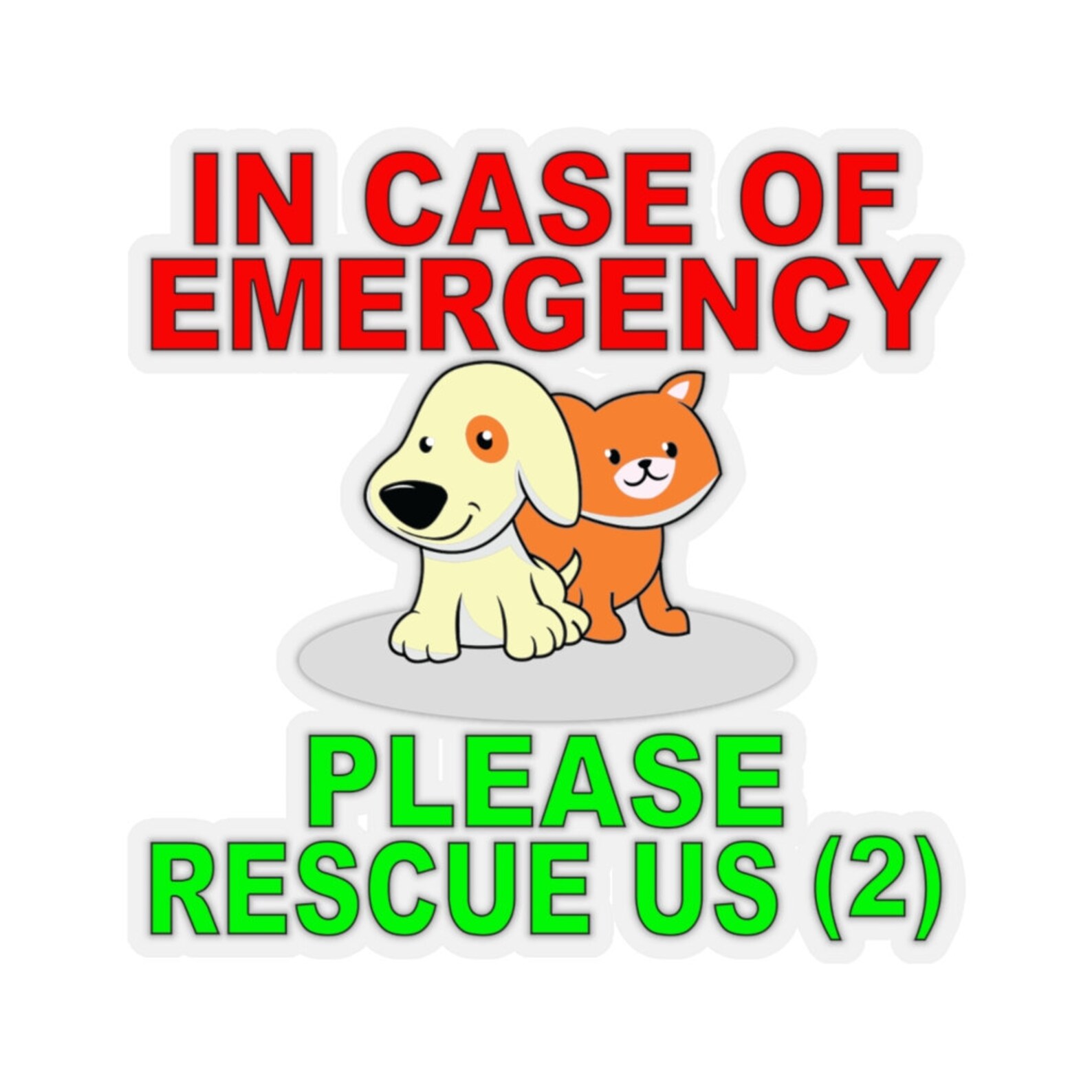In Case of Emergency Please Rescue Us Waterproof Dog & Cat - Etsy