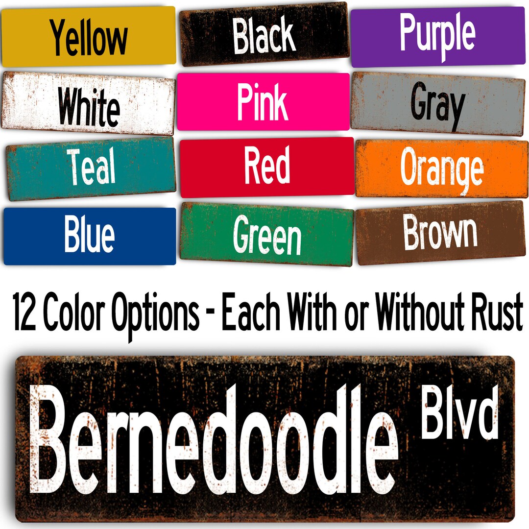 Bernedoodle Custom Metal Street Sign, Dog Decor Gift for Dad, Funny ...