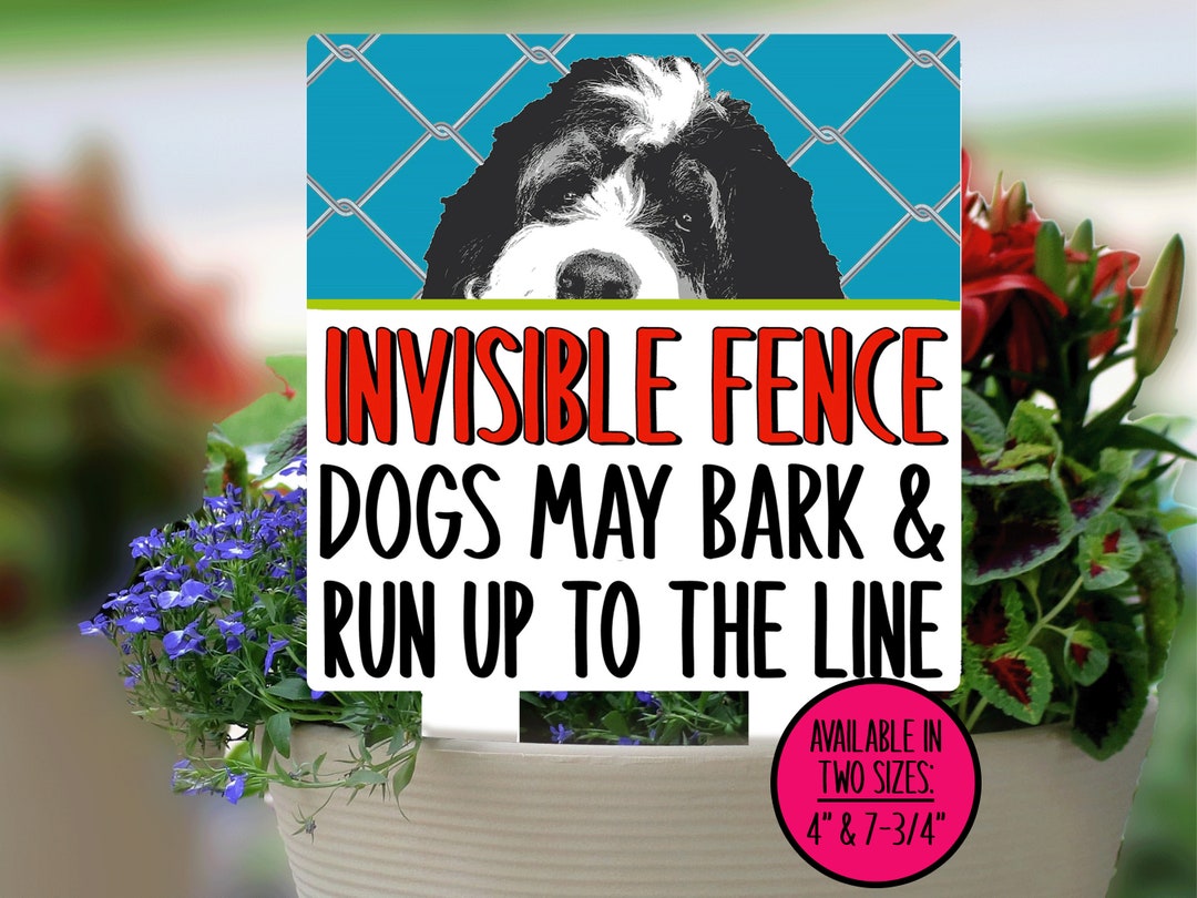 Bernedoodle Dog Invisible Fence Sign, Outdoor Sign, Porch Sign, Metal ...