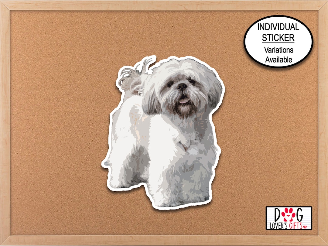 Shih-tzu Dog Sticker, Cute Dog Sticker, Vinyl Decal, Journal Laptop ...