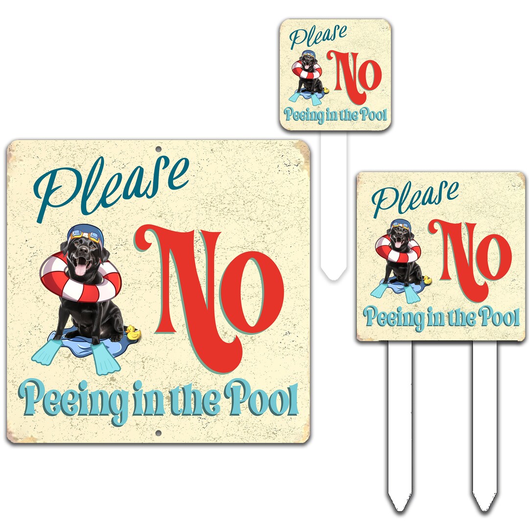 Funny Outdoor Pool Sign, Black Labrador Outdoor Decor, Lab Dog Mom ...