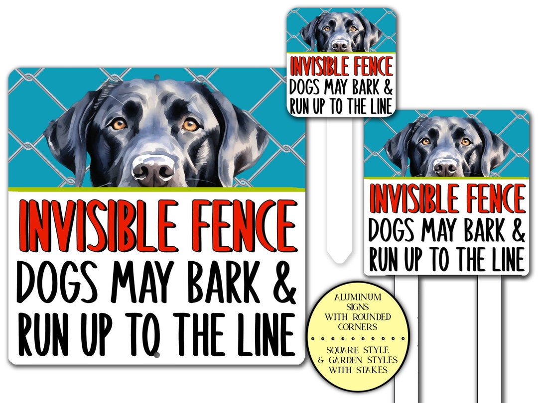 Black Lab Dog Invisible Fence Sign, Outdoor Sign, Dog Dad Gift Porch ...