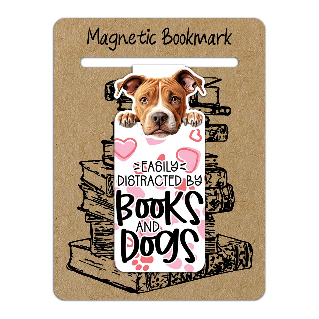 Pitbull Dog Magnetic Bookmark, Gift for Bookworm, Book Lover Gift ...