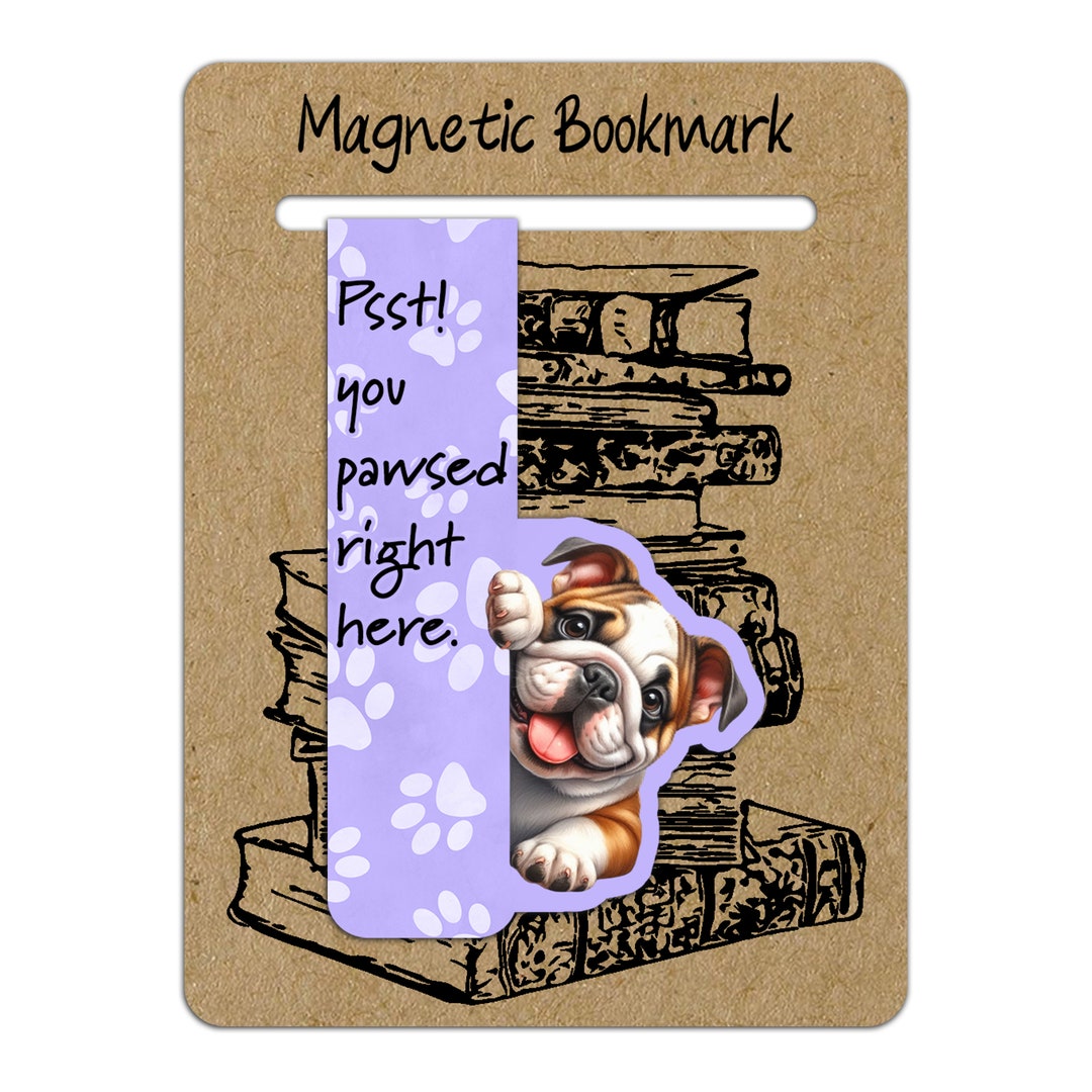 English Bulldog Magnetic Bookmark Bookish Gift for Student, Bookstagram ...