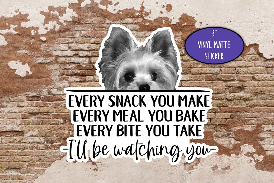 Yorkshire Terrier Sticker, Every Snack You Make, Cute Dog Sticker ...