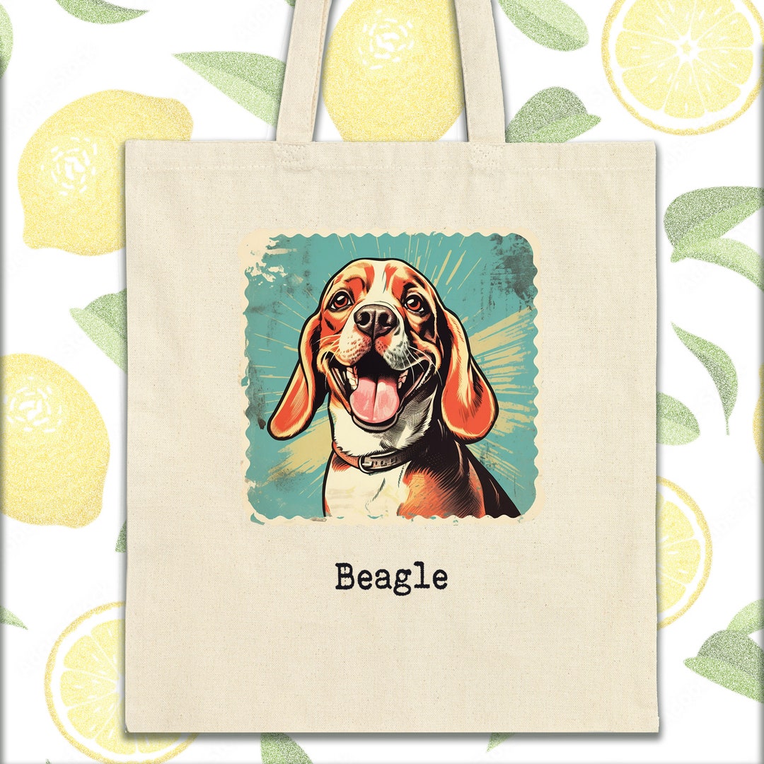Beagle Dog Eco Friendly Bag, Dog Lover Canvas Tote Bag, Reusable ...