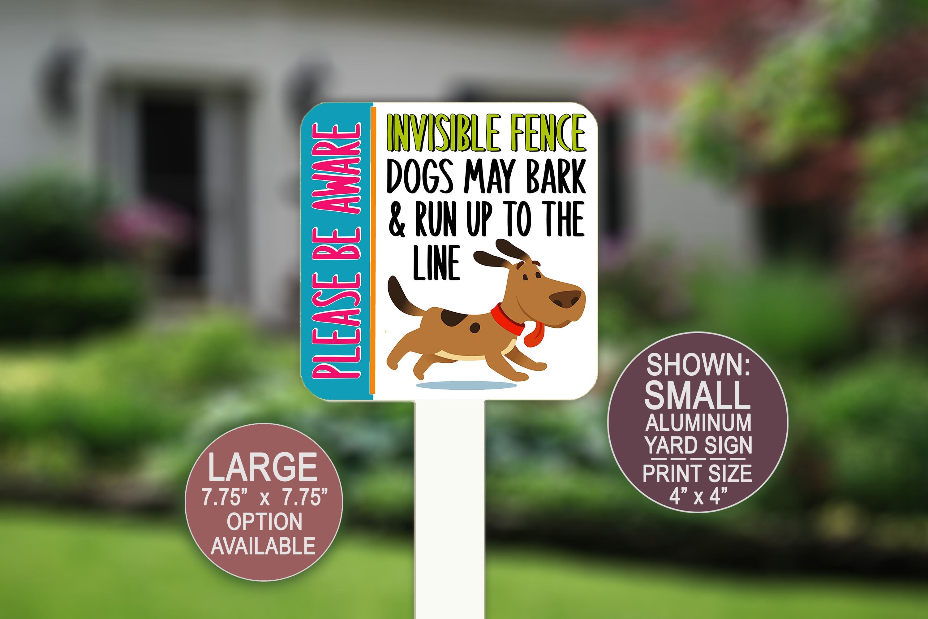 Invisible Fence Sign Beware of Dog Sign Fence Decor Lawn | Etsy