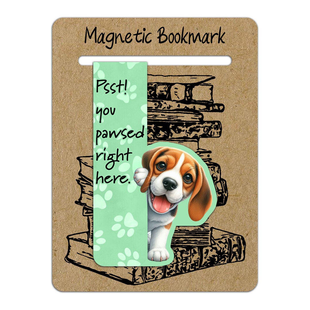 Beagle Magnetic Bookmark Bookish Gift for Student, Dog Mom Bookstagram ...