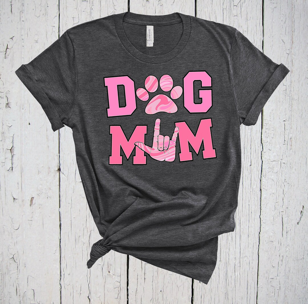 Fur Mama Shirt, Pink Swirl Paw Print, Dog Lover Shirt, Sleep Shirt, Dog ...