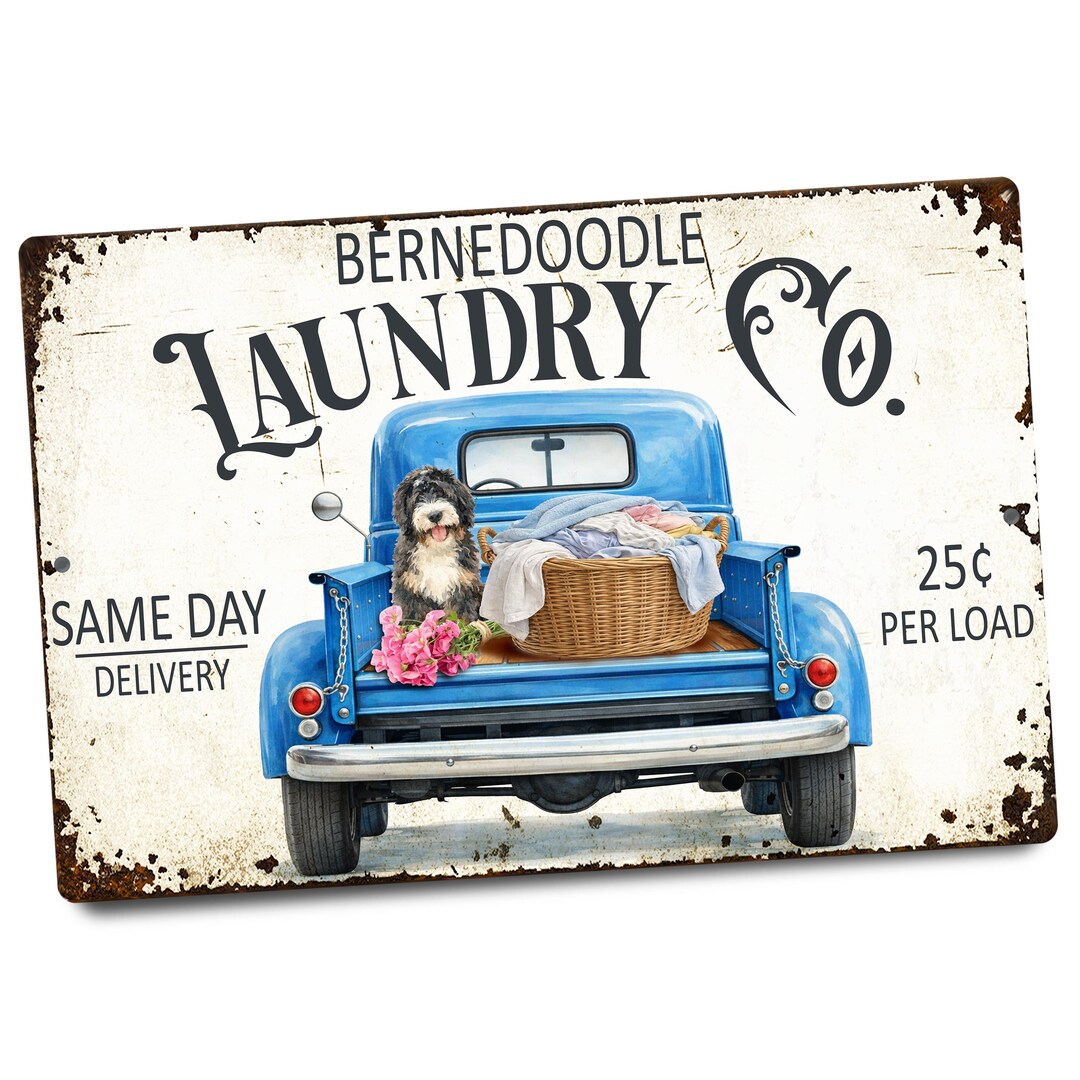 Bernedoodle Laundry Co. Sign, Custom Dog Name Laundry Room Decor ...