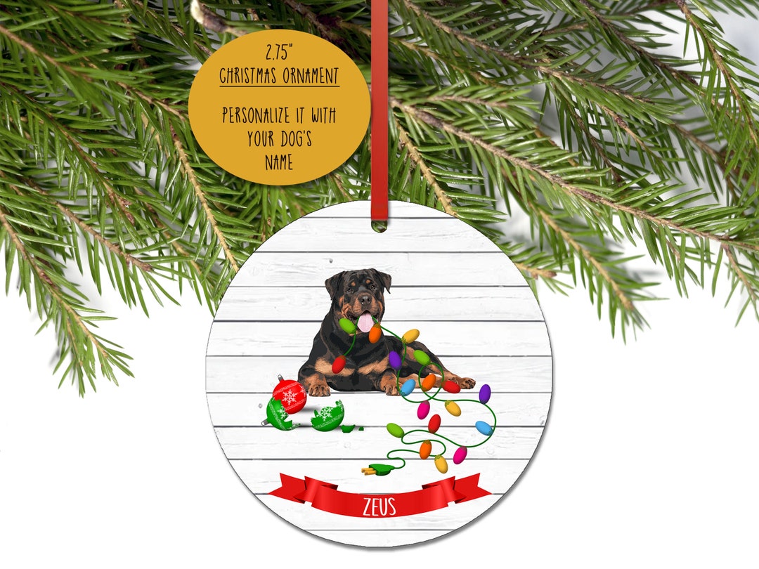 Rottweiler Ornament, Rottie Christmas Ornaments, Dog Ornament ...