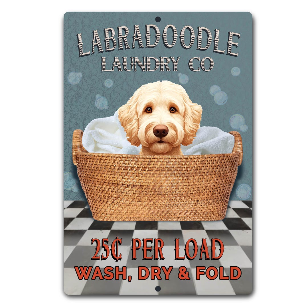 Labradoodle Laundry Sign, Dog Wall Art, Lab Dog Lover Gift, Laundry ...