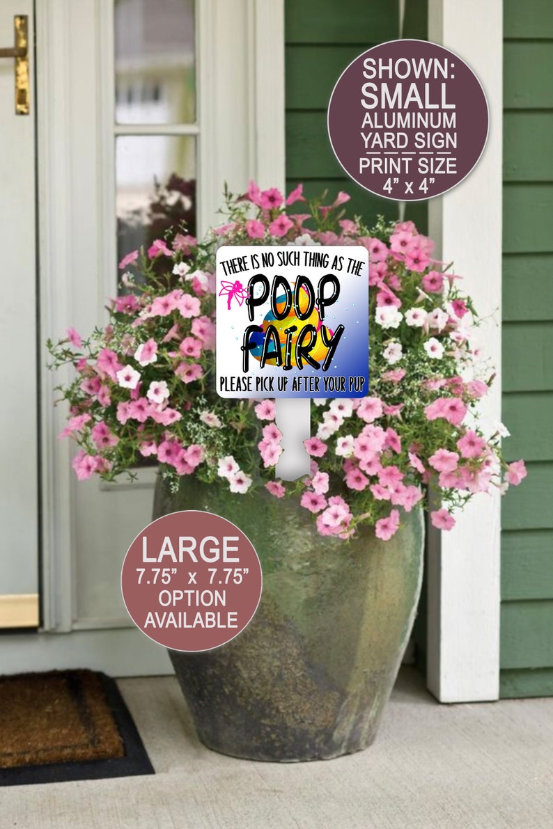 No Such Thing as Poop Fairy Lawn Sign Airbnb Sign Thank You | Etsy