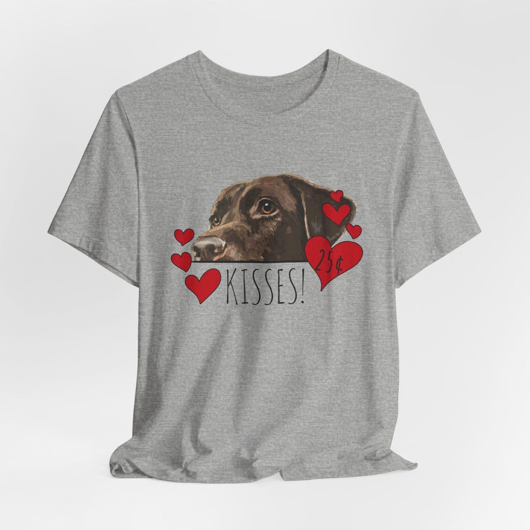 Chocolate Lab Kisses Peeking Dog Valentines Day Shirt, Fur Mama Tee ...
