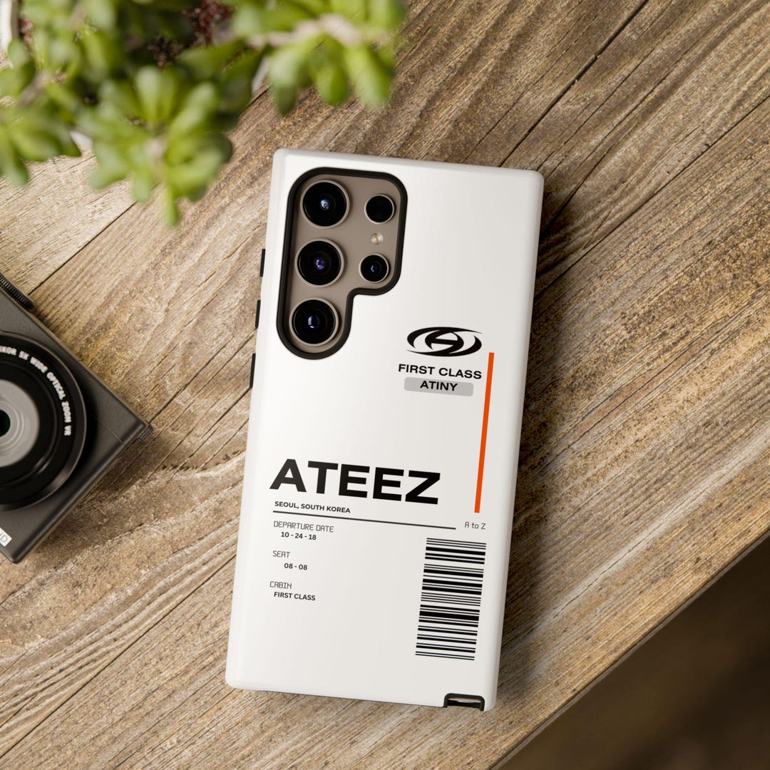 Ateez Boarding Pass iPhone Samsung Case, Phone Protector, Atiny, Kpop ...