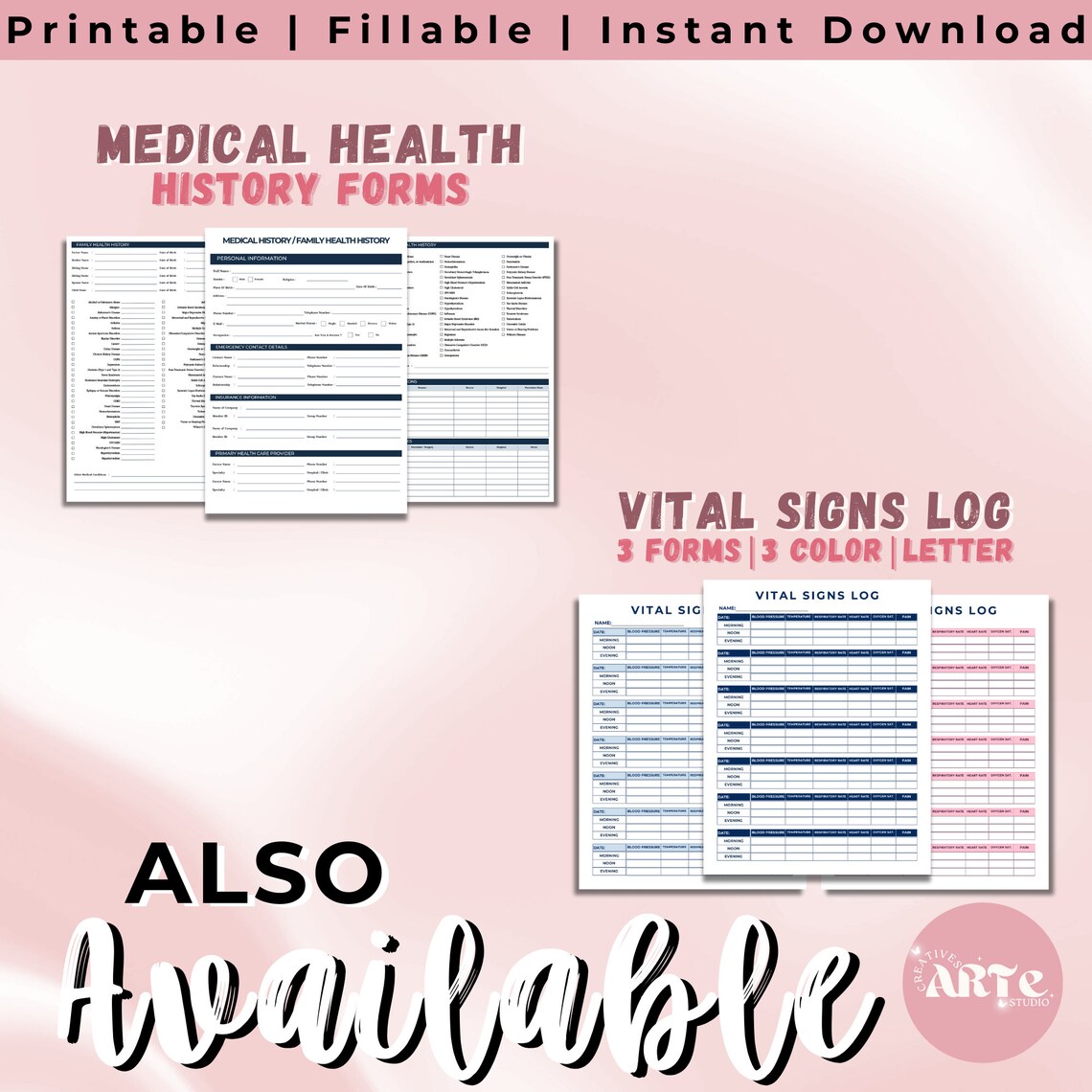 Fillable Medical Planner, Medical Binder, Printable Medical Forms ...