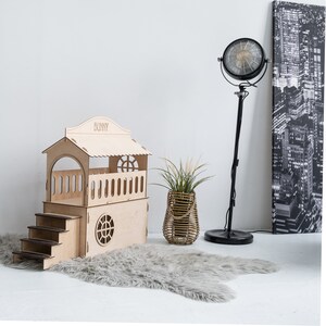 Rabbit House for Large Rabbits, Rabbit Castle Large, Wooden Rabbit ...