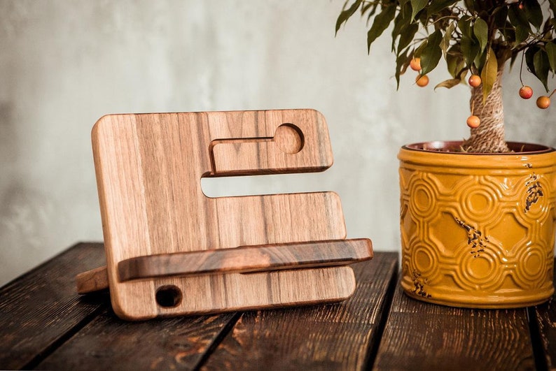 Wooden Docking Station Mencharging Stationphone Stand Wood | Etsy