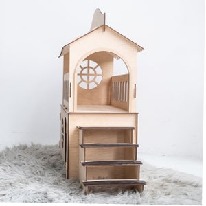 Rabbit House for Large Rabbits, Rabbit Castle Large, Wooden Rabbit ...