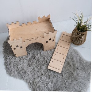 Rabbit House Castle, Wooden Rabbit House, Bunny House Castle, Rabbit ...