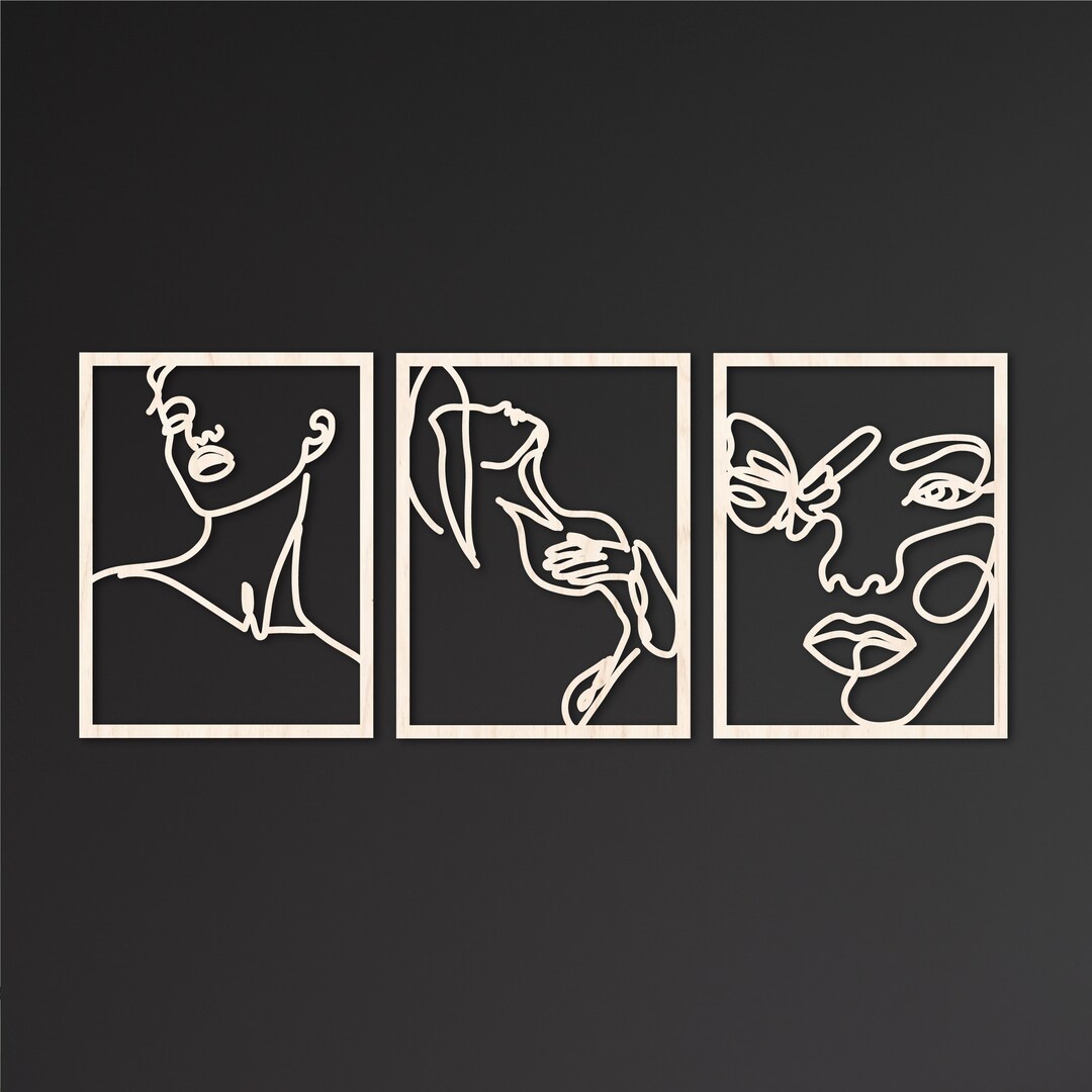 Woman Body Wall Art Abstract Wood Wall Decor Minimalist Line - Etsy