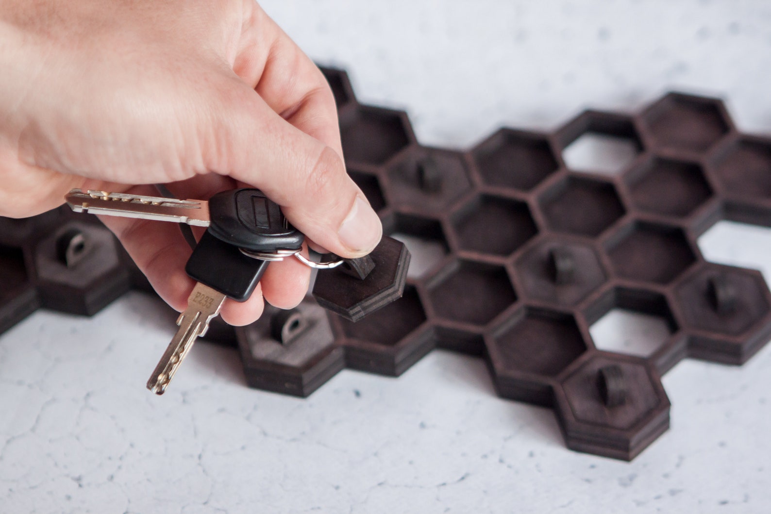 Honeycomb Key Holderkey Hooksunique Key Holder for Wallkey - Etsy