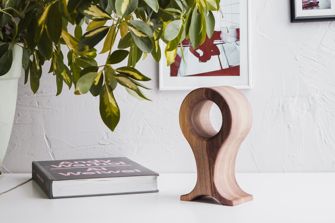 Wooden Headphone Standheadphone Holder Wooddesk Headphone | Etsy