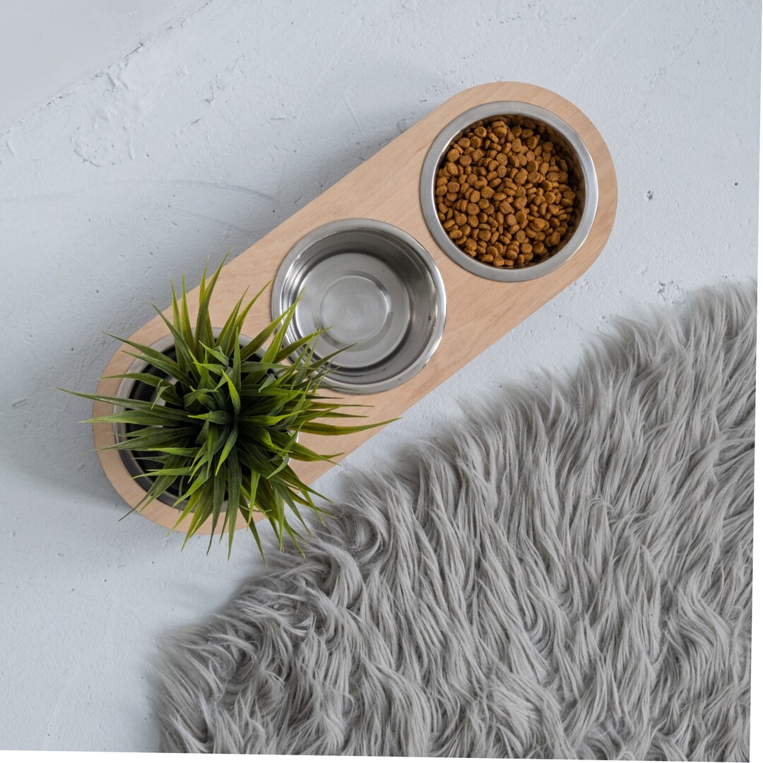 3 Bowl Cat Feeder, Cat Food Feeder, Cat Feeding Station, Food Bowl ...