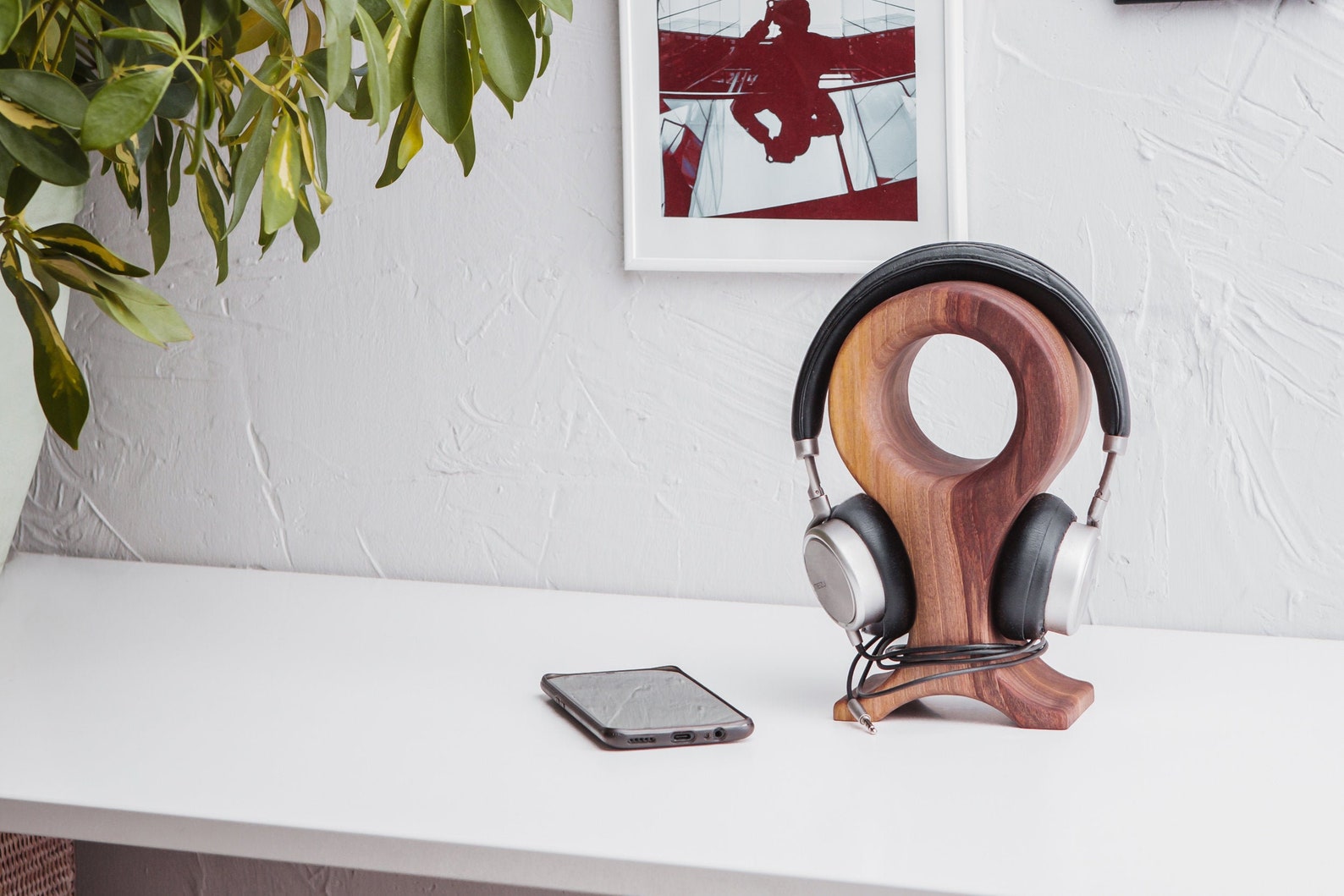 Wooden Headphone Standheadphone Holder Wooddesk Headphone | Etsy