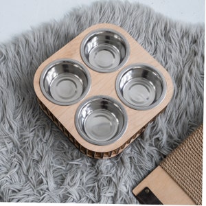 Elevated Cat Food Station, Cat Raised Food Dish, Cat Feeding Platform ...